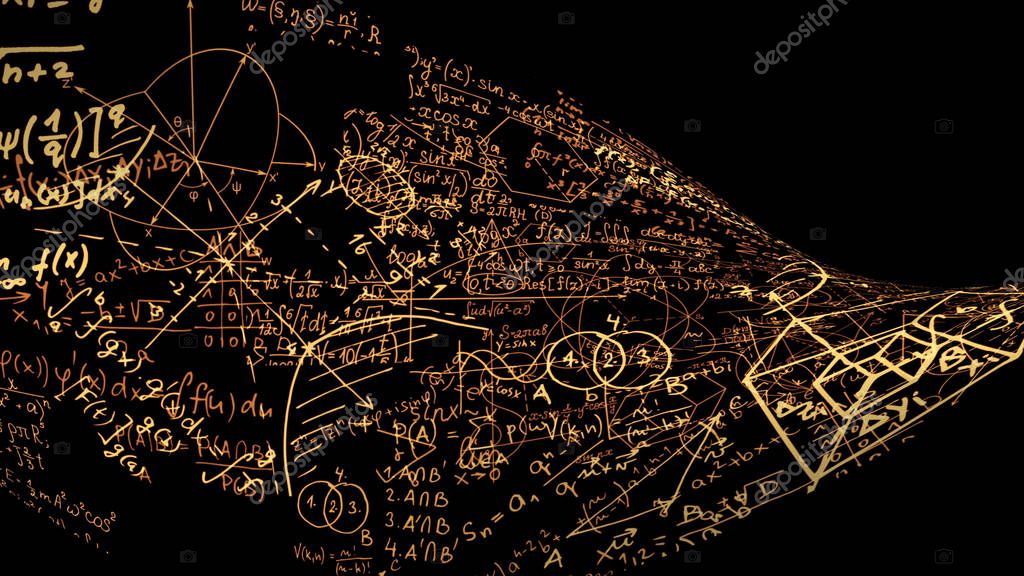 Representación 3D de fórmulas matemáticas abstractas en el espacio ...