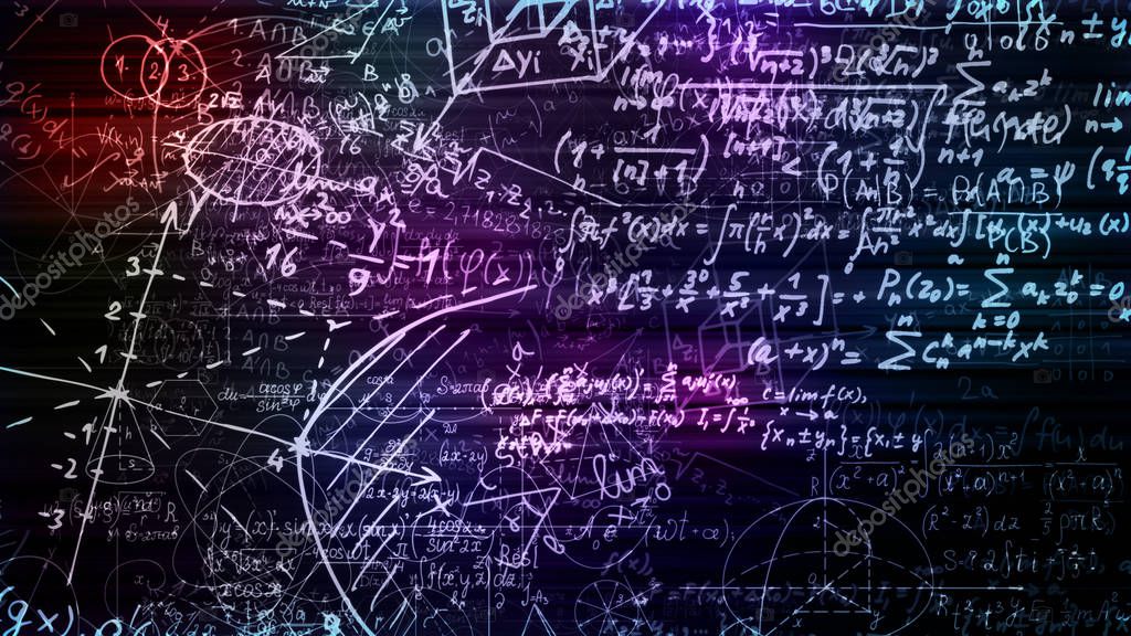 Representación 3D de bloques abstractos de fórmulas matemáticas que se ...