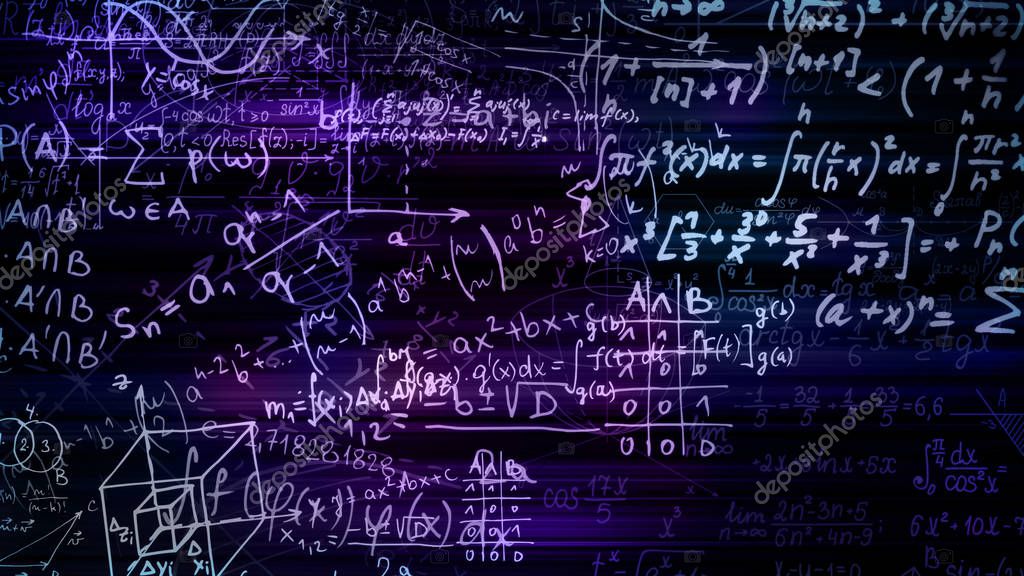 Representación 3D de bloques abstractos de fórmulas matemáticas que se ...