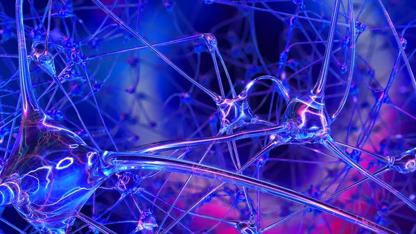 Rendering Artificial Intelligence Networks Artificial Nerve Cells Synapses Brain Robot — Stock ...