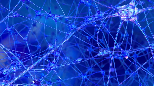 Rendering Artificial Intelligence Networks Artificial Nerve Cells Synapses Brain Robot — Stock ...