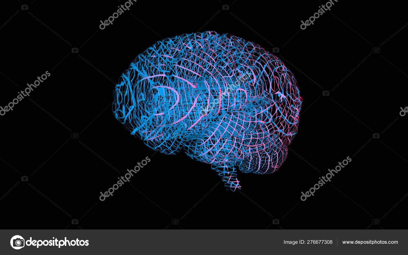 Computer model of human brain and artificial intelligence concept Stock ...