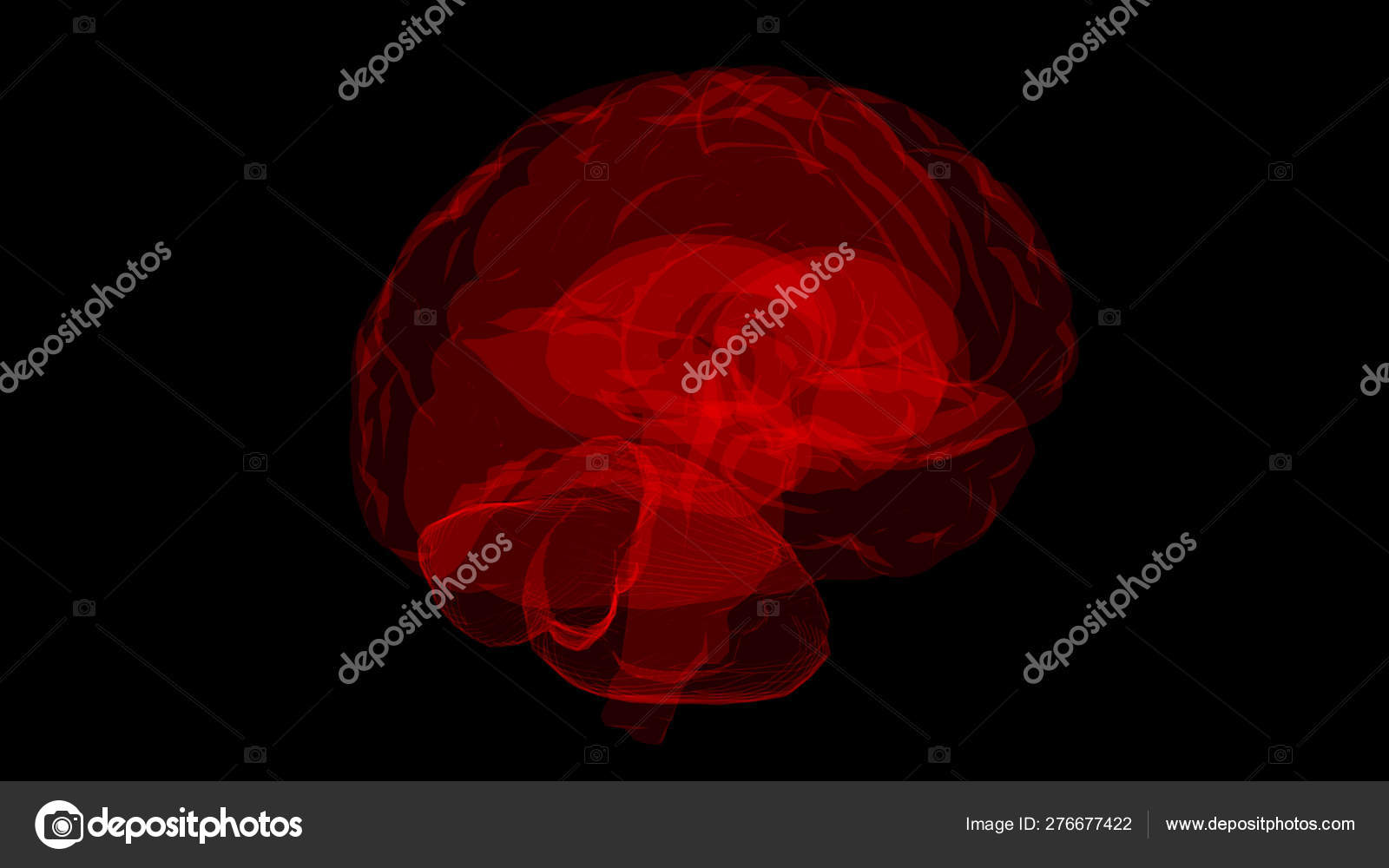 Computer model of human brain and artificial intelligence concept ...