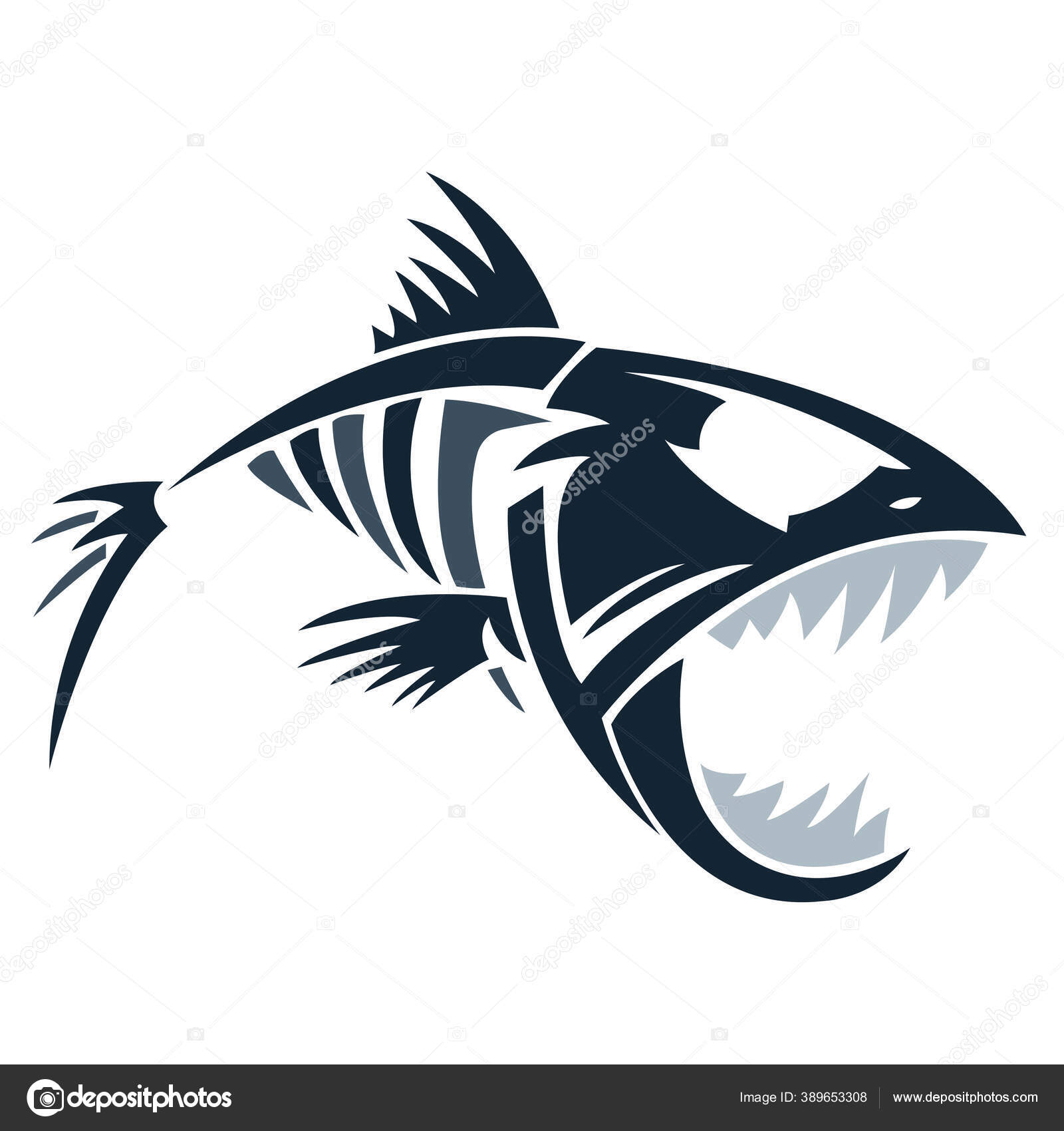 Vector Illustration Piranha Fish Stock Vector by ©lilikorotkih.mail.ru ...