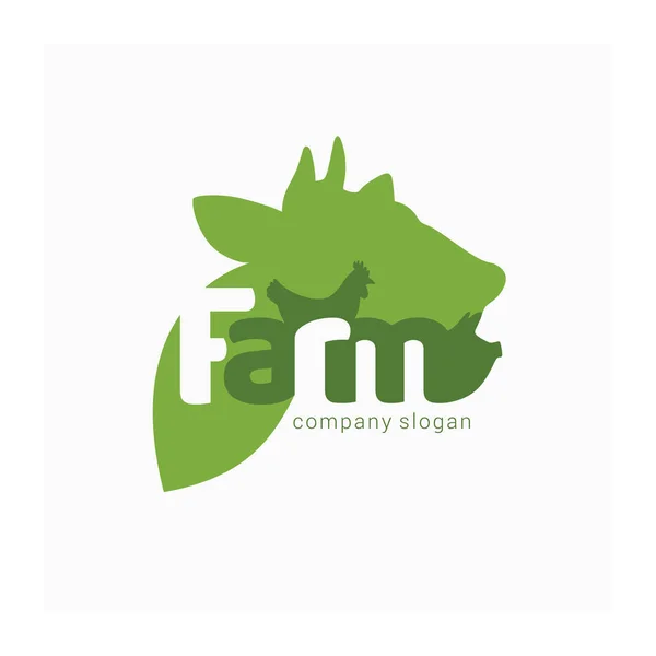 Agricultural Animals Logo Vector Sign Cow Pig Ram Farm Animals Stock ...