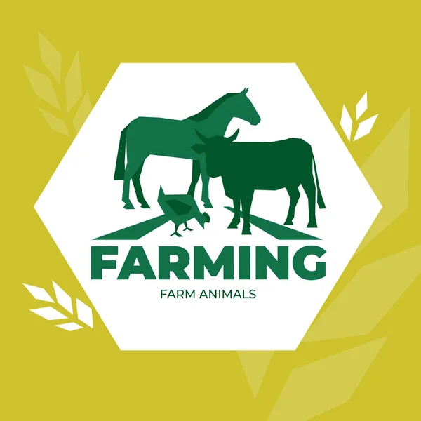 Agricultural Animals Logo Vector Sign Cow Pig Ram Farm Animals Stock ...