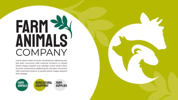 Agricultural Animals Logo Vector Sign Cow Pig Ram Farm Animals Stock ...
