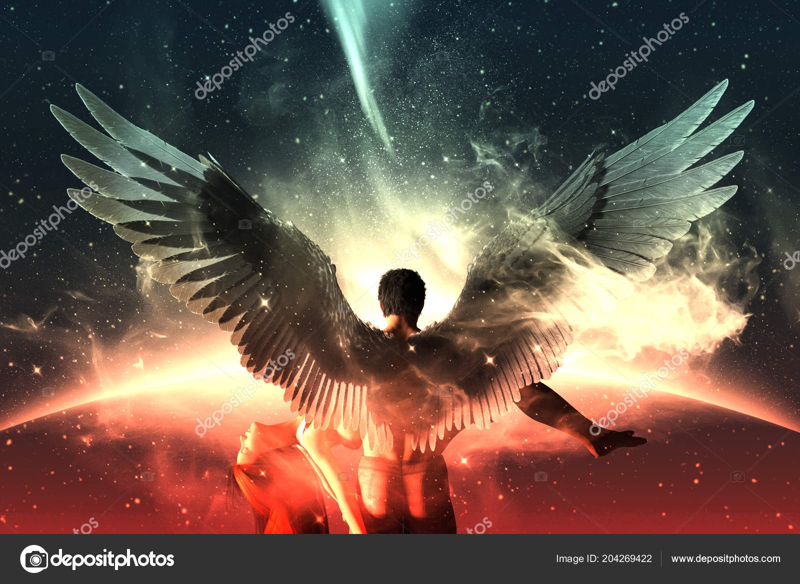 Illustration Of Angels In Heaven