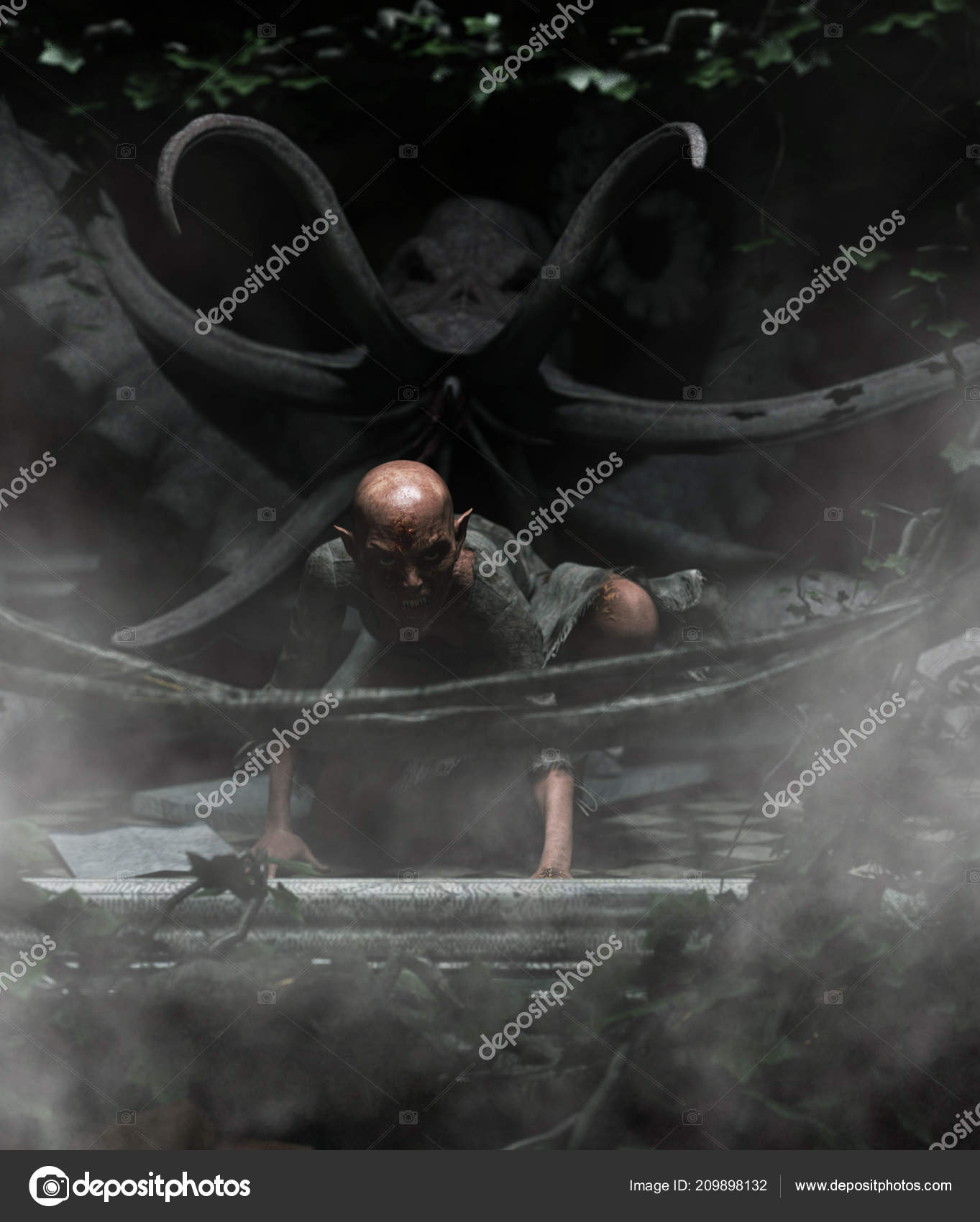 Devil Monster Haunted House Illustration Stock Photo by ©lighthouse ...