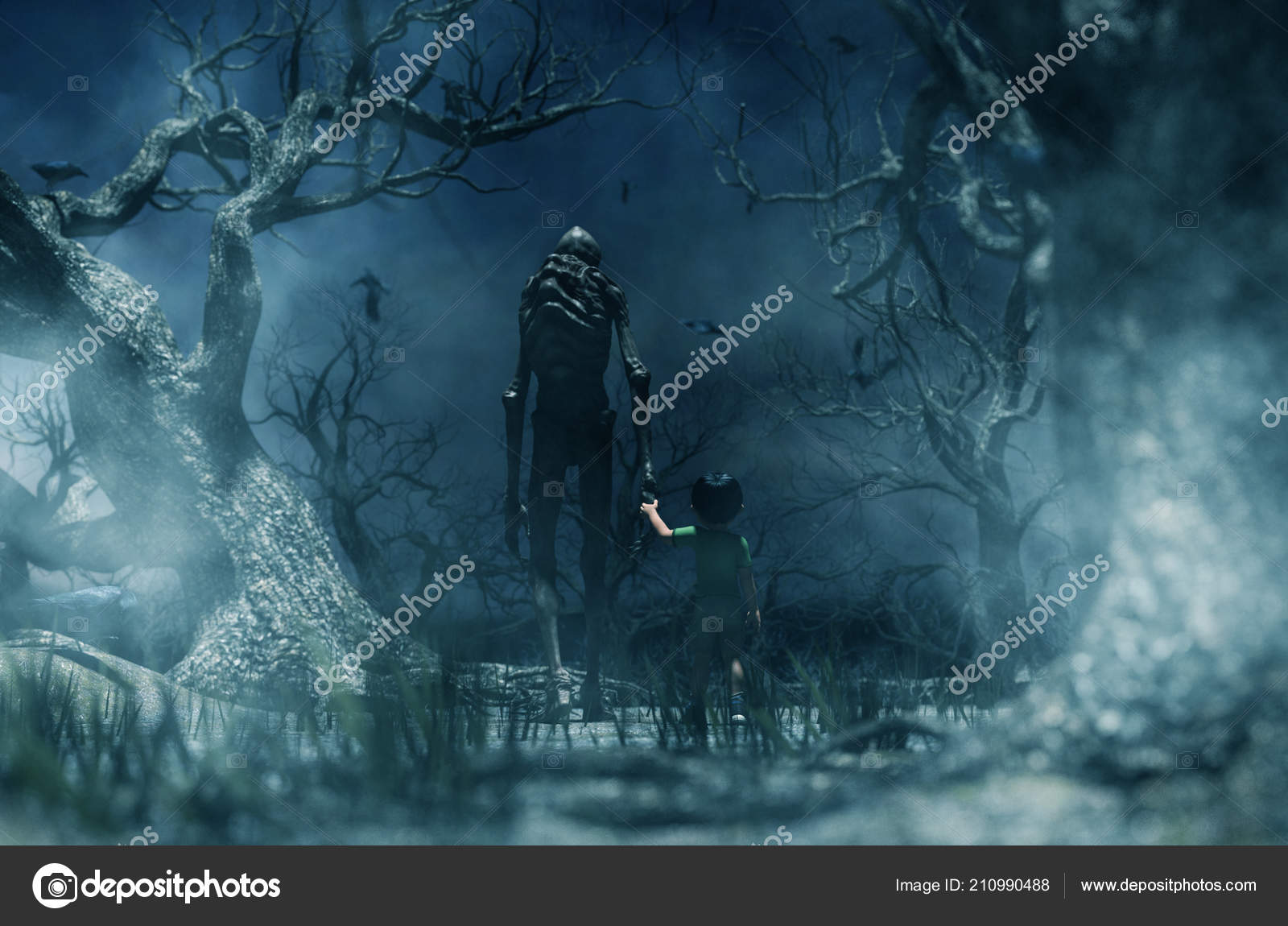 Nightmare Bogeyman Boy Being Kidnapped Mythical Creature Call Bogeyman ...