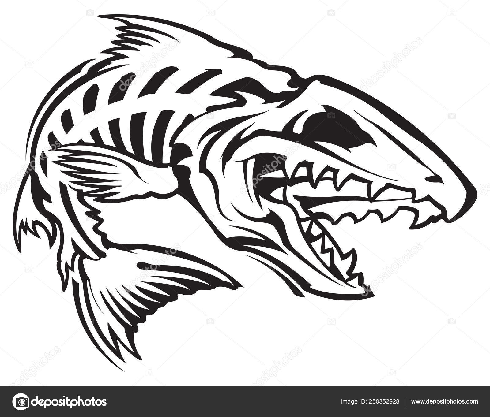 Fish Skeleton Cartoon Illustration — Stock Vector © SlipFloat #250352928