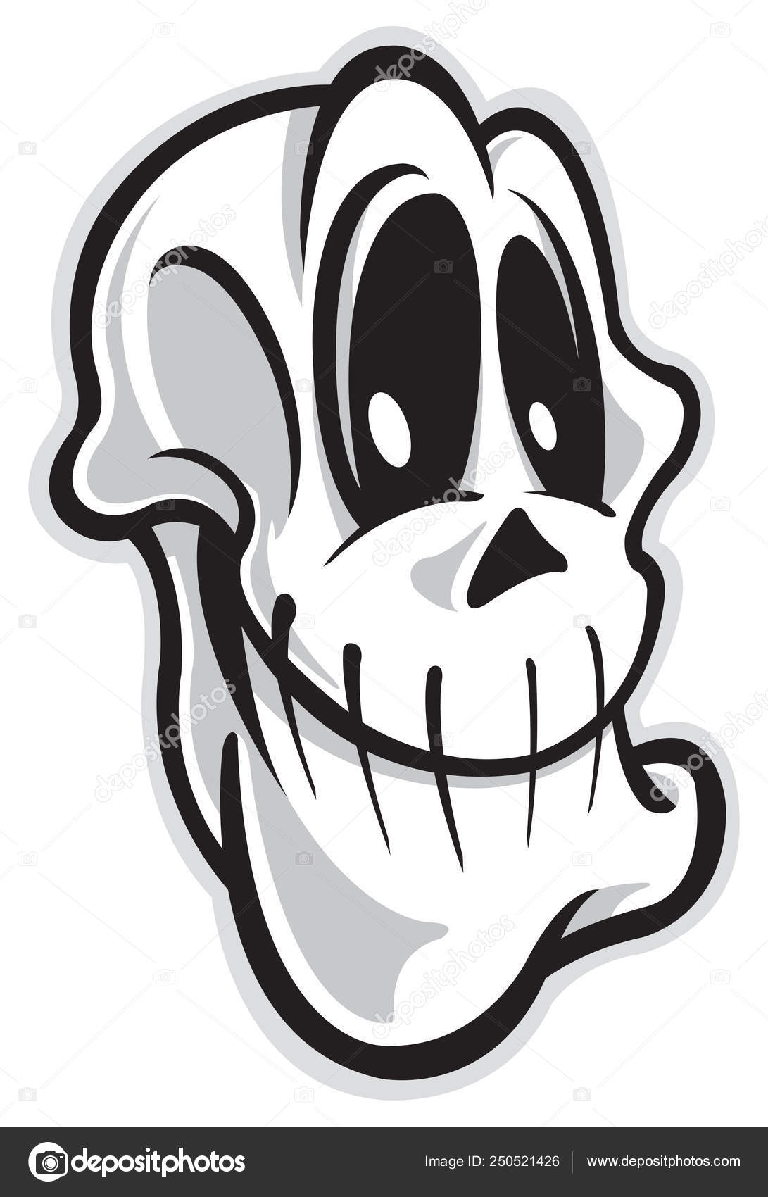 Skull Head Cartoon Illustration Stock Vector by ©SlipFloat 250521426