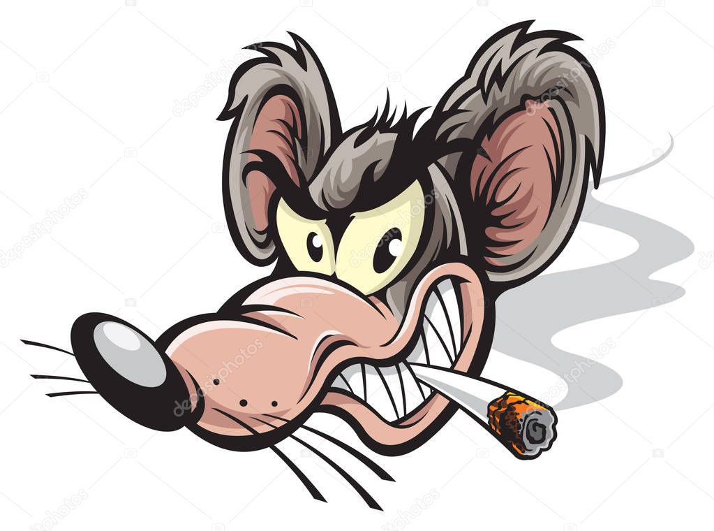 Rata fumar ilustración de dibujos animados 2022