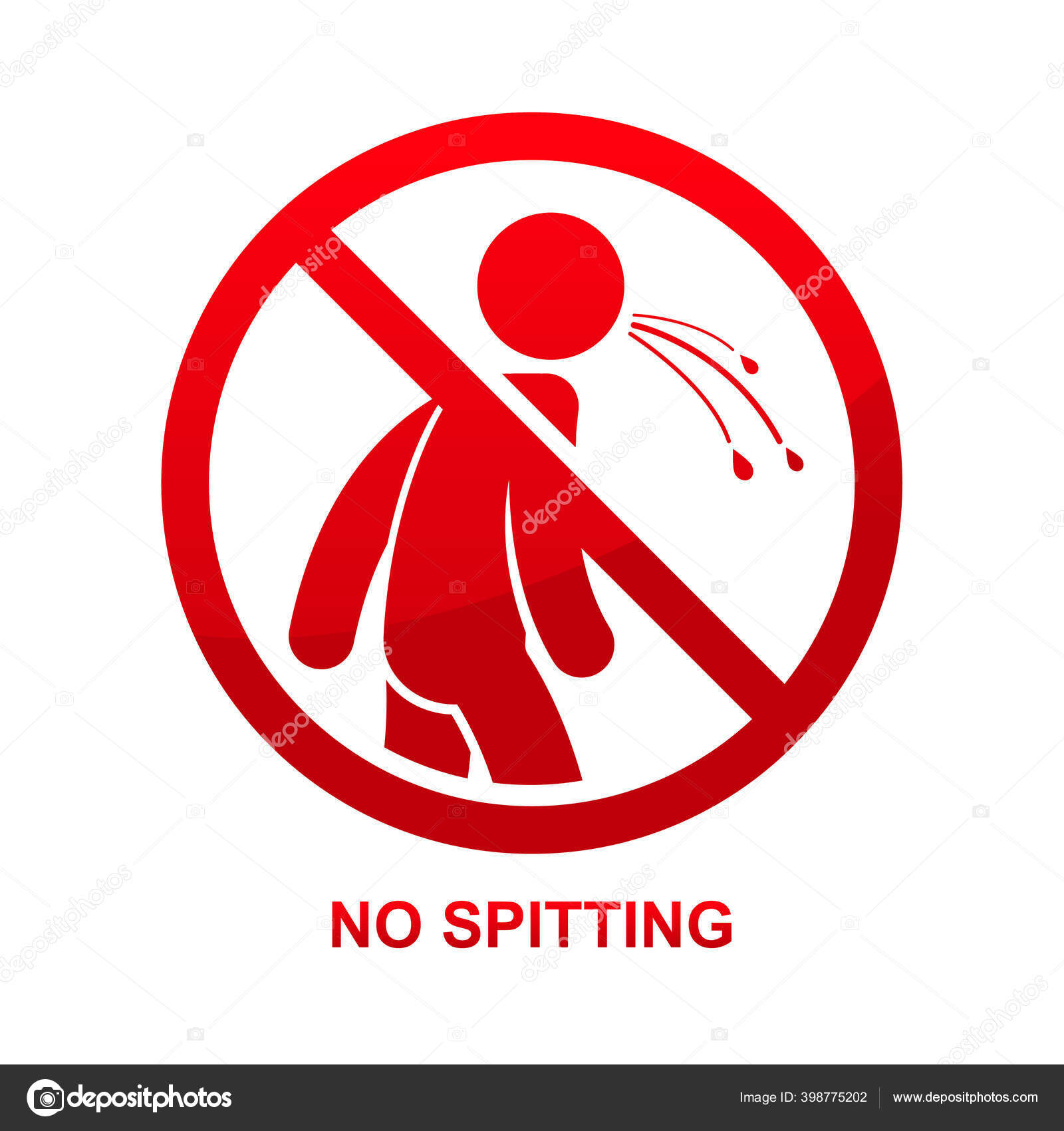 Spitting Sign Isolated White Background Vector Illustration Stock ...