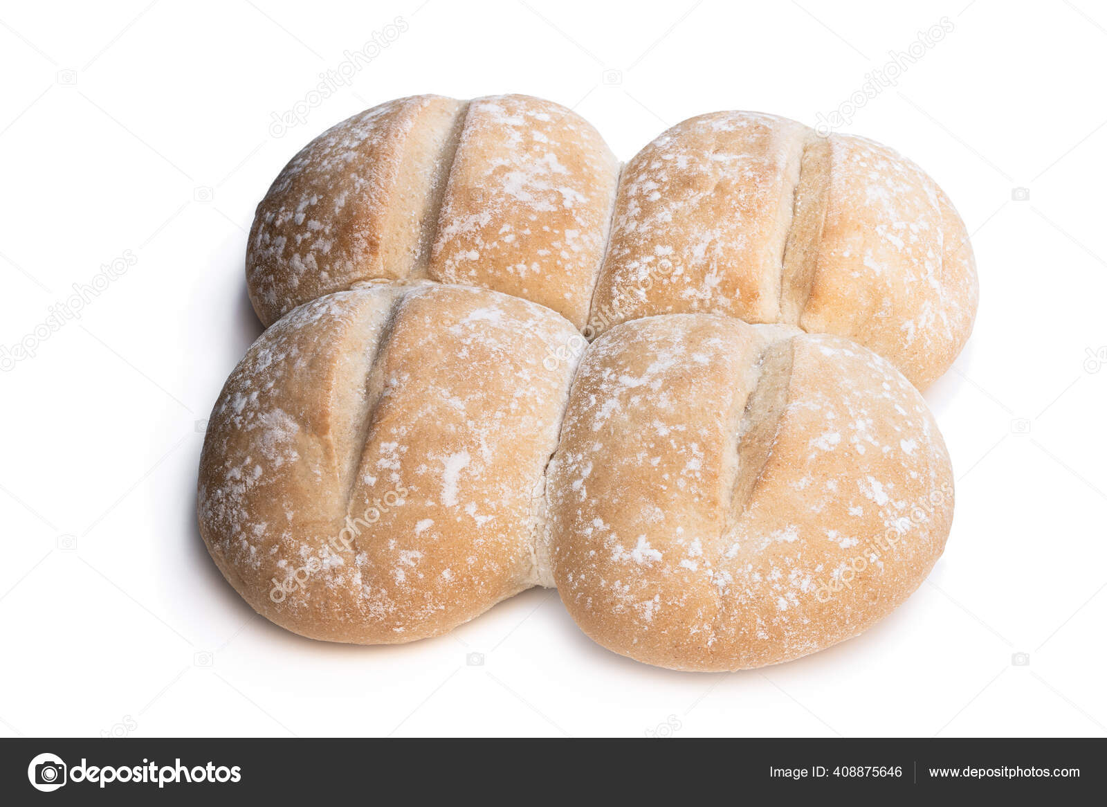 Fresh Homemade Wheat Bread Rolls Isolated White — Stock Photo © Lena ...