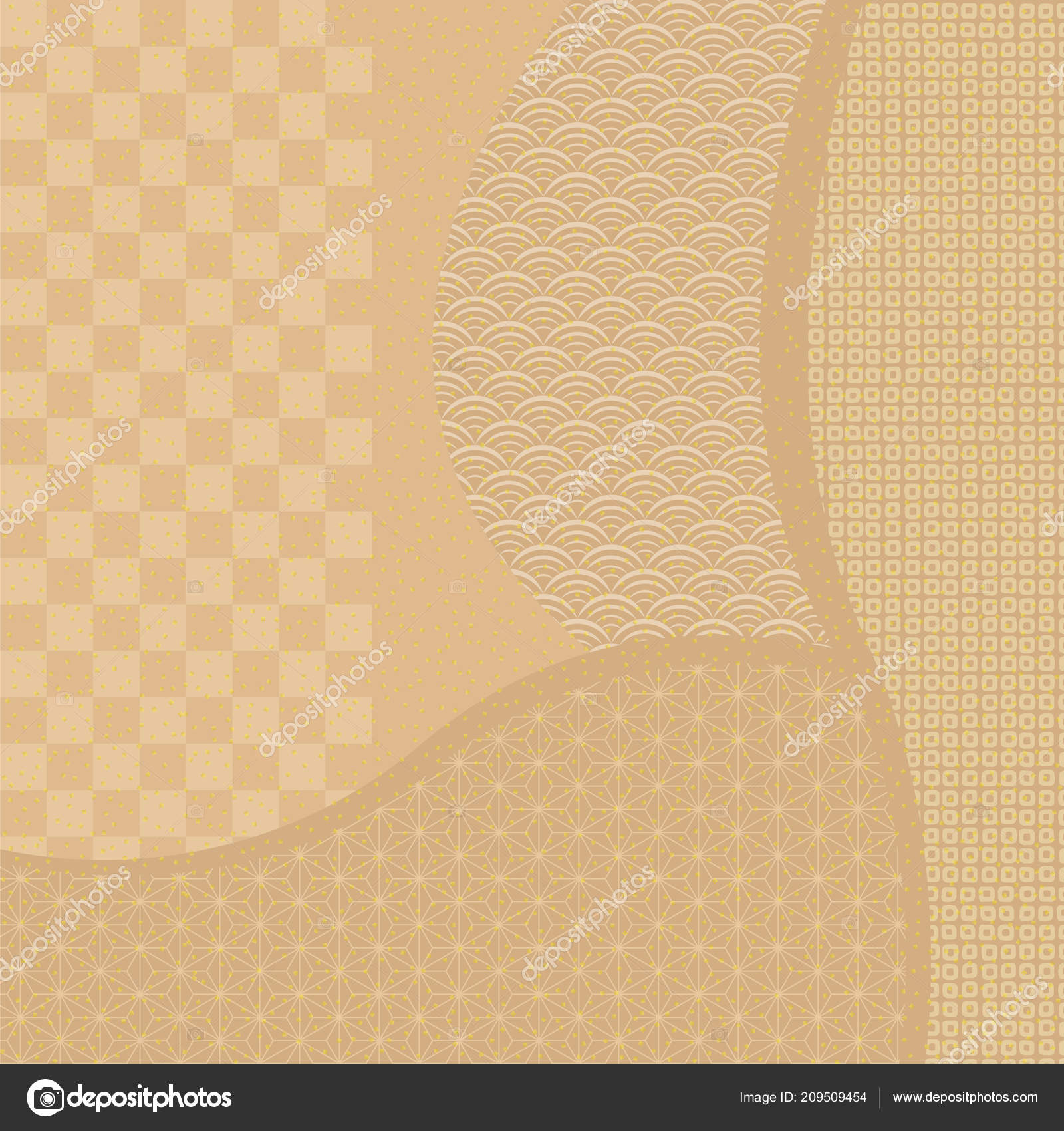 Japanese Traditional Patterns Japanese Background Material Stock Vector ...