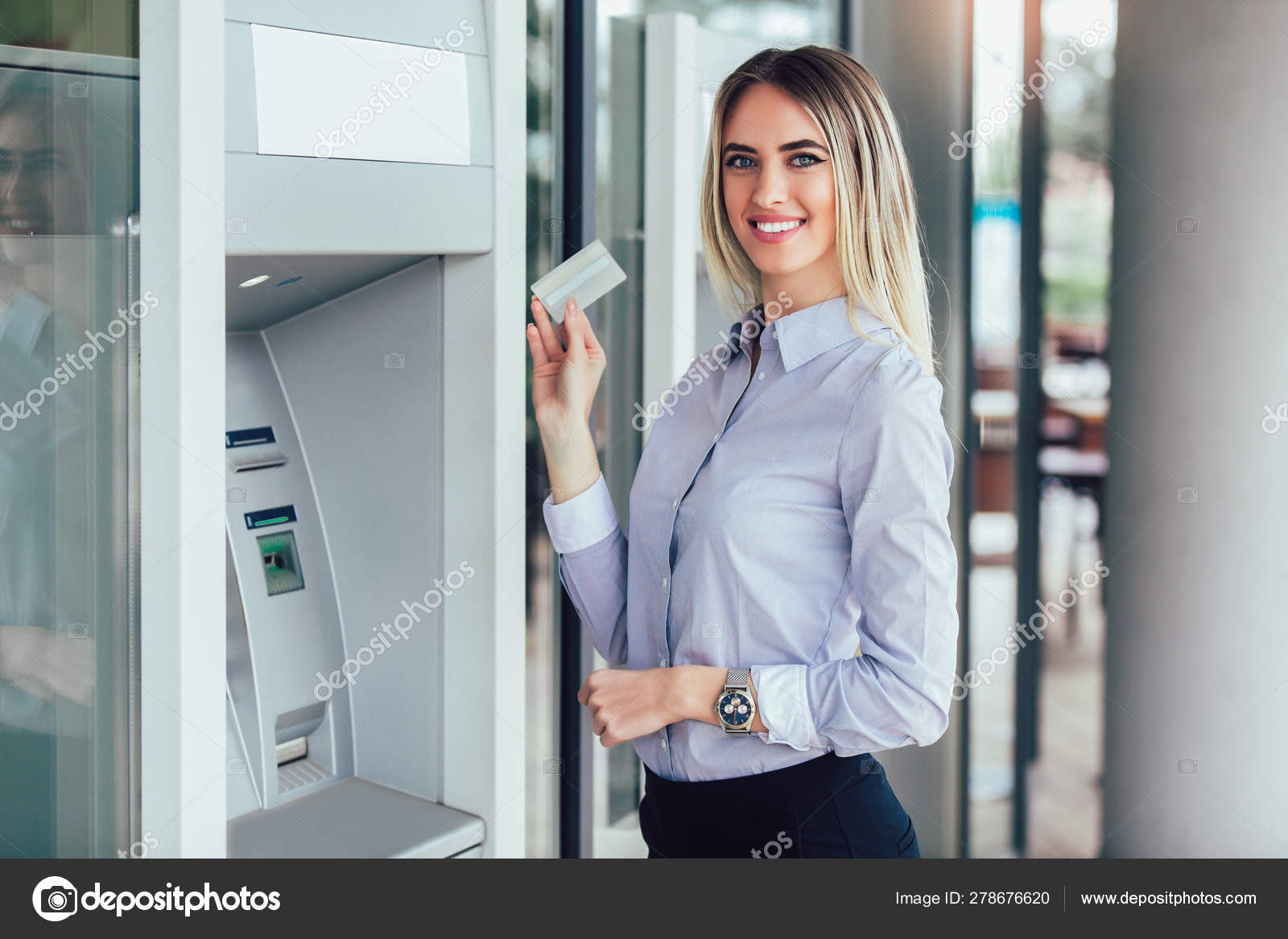 Person At Atm Machine