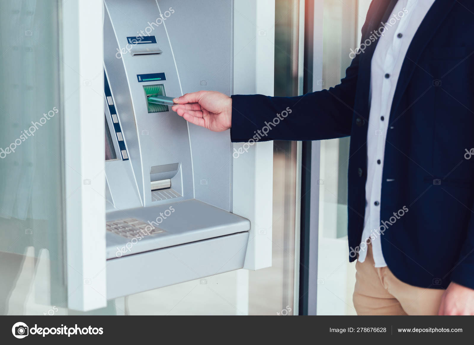 Person At Atm Machine