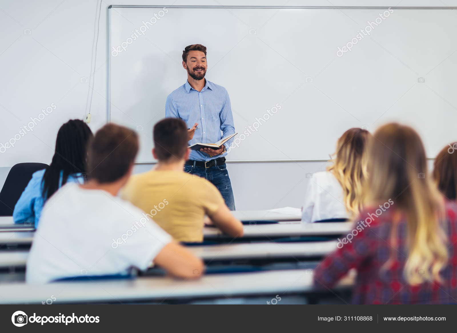 Professor Lecturing In Classroom