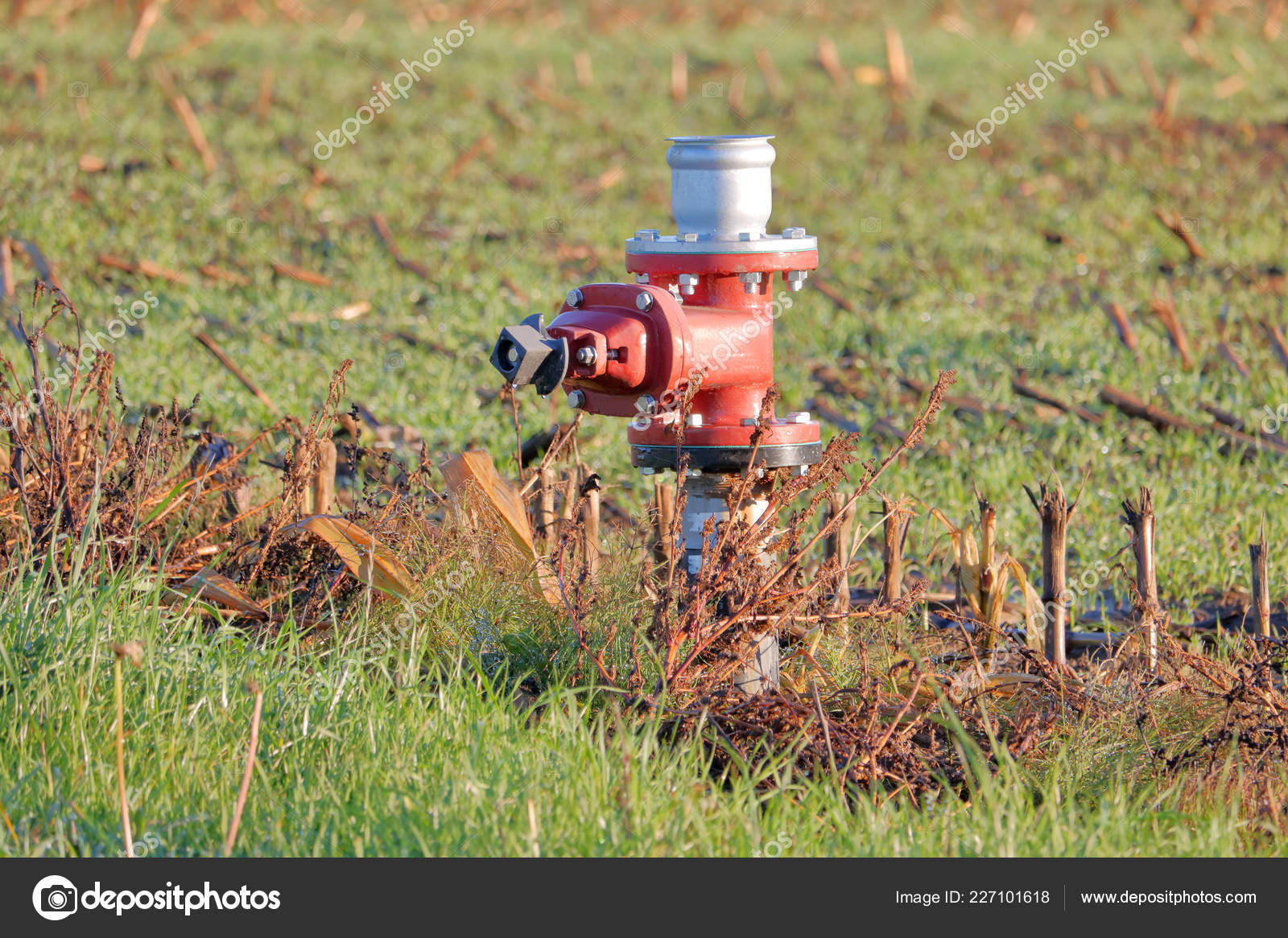 Industrial Farm Water Tap Used Controlling Flow Water Irrigates Fields ...