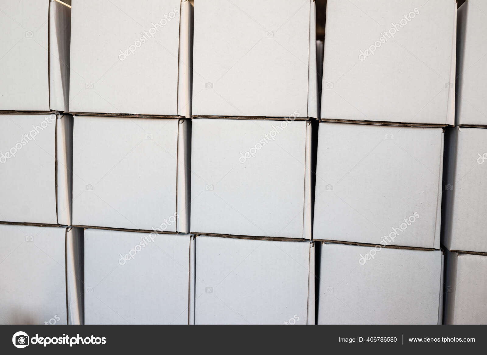 Side View White Paper Boxes Rows Minimalistic Design Objects Wall Stock ...