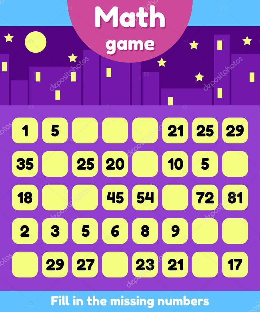 Ilustraci n vectorial. Juego de matem ticas para ni os en edad preescolar y escolar. Llena los n ...