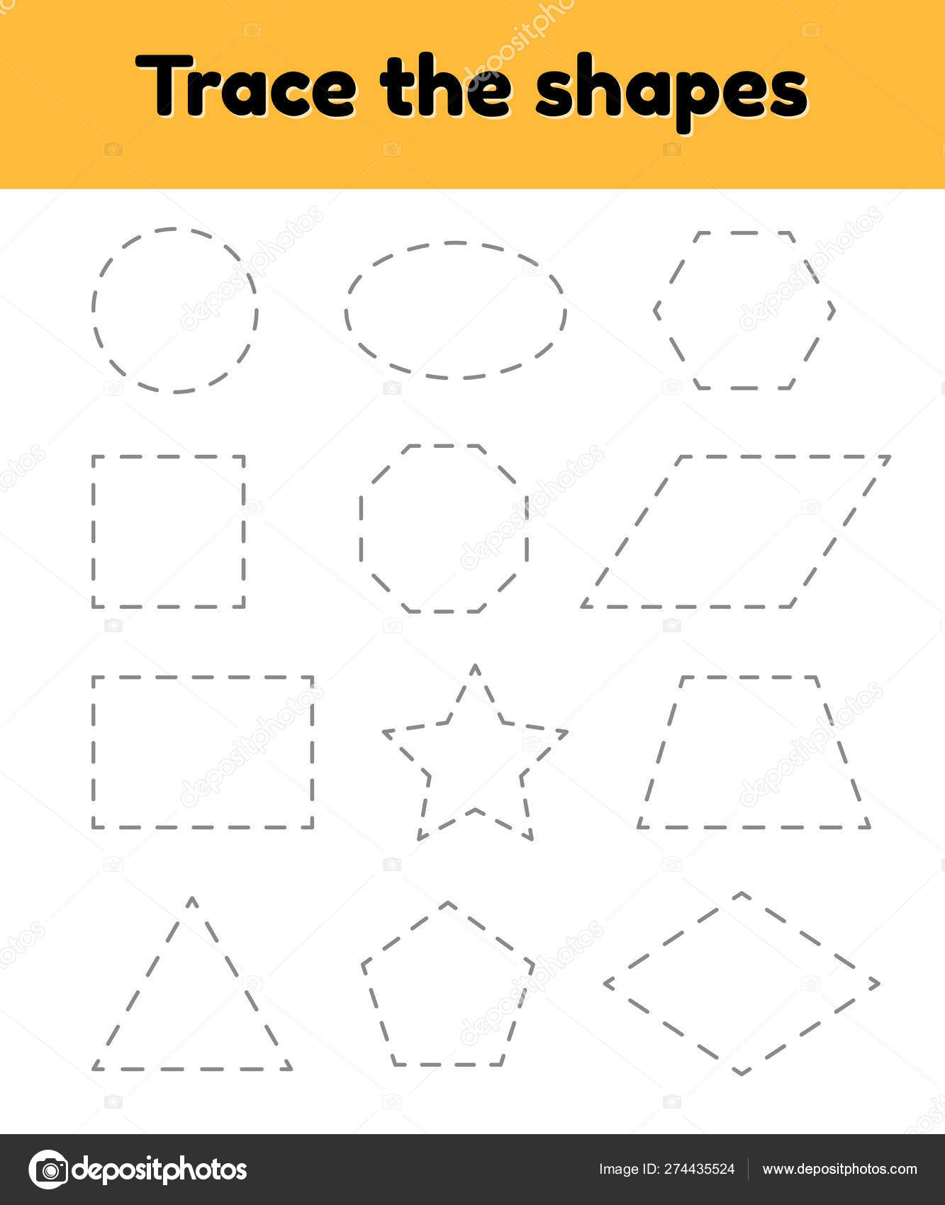 Vector illustration. Educational tracing worksheet for kids ...