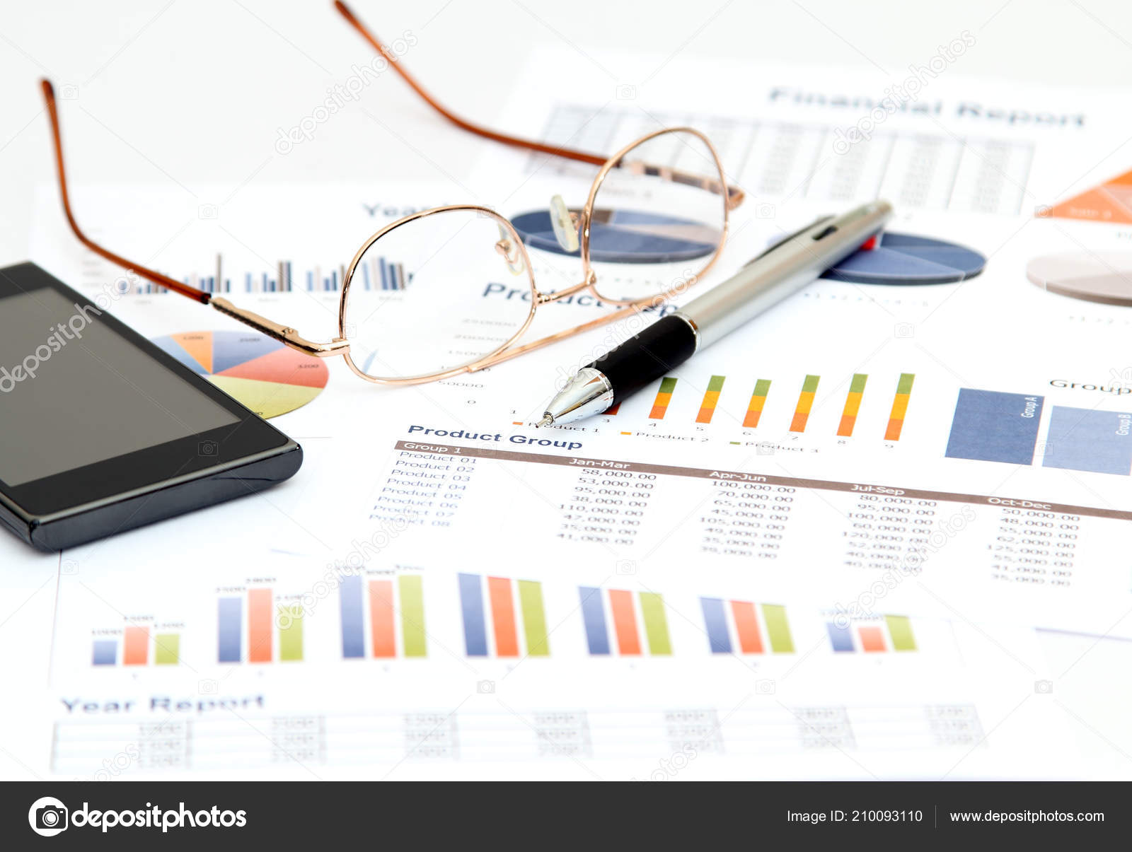 Image Business Report Graph Chart White Paper Stock Photo by ©pongam ...