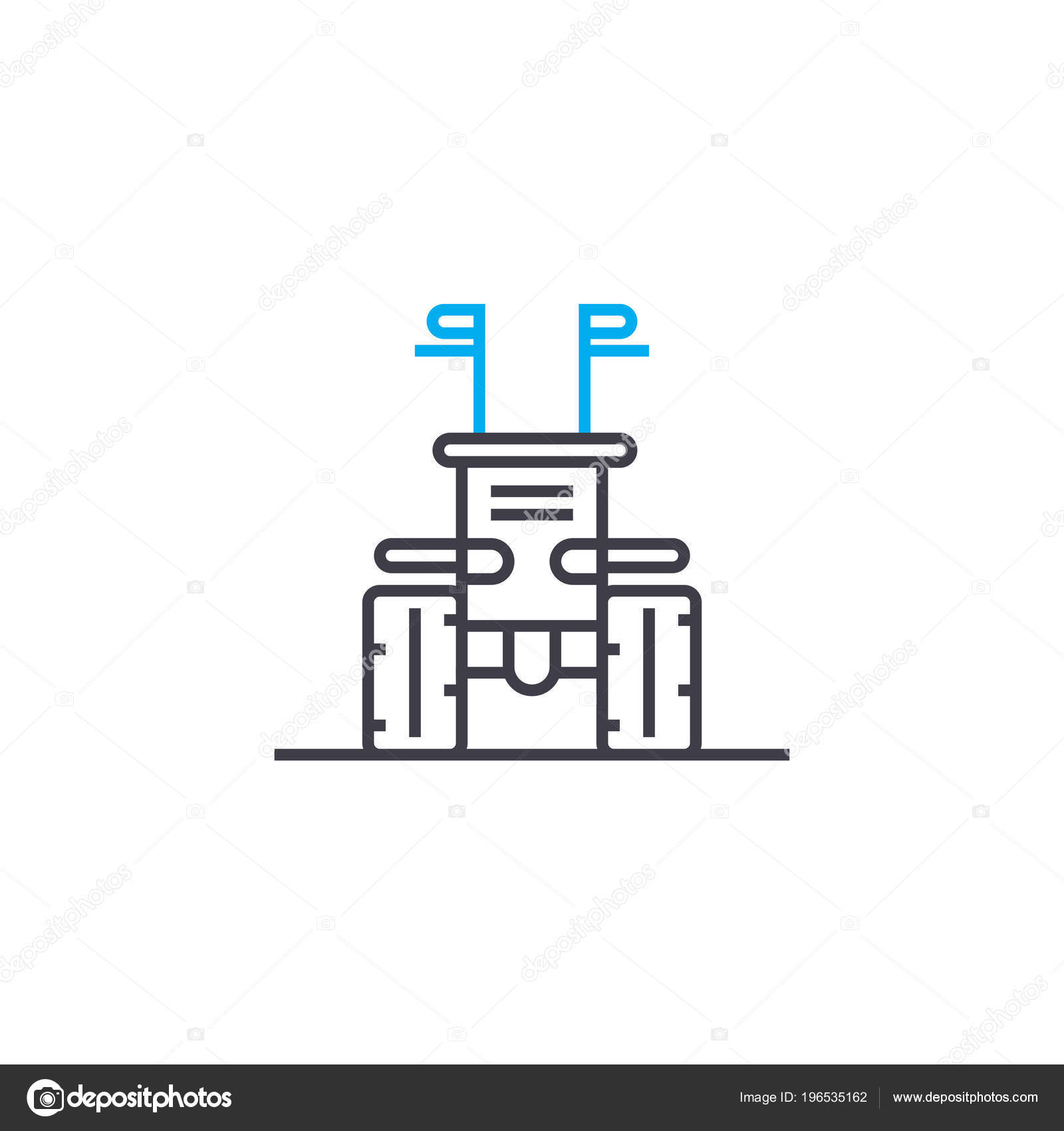 Means of production linear icon concept. Means of production line ...