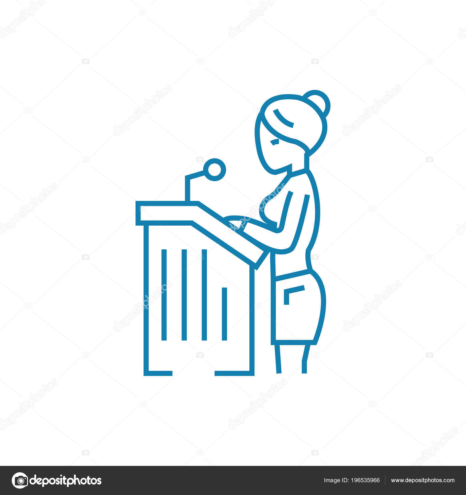 Official speech linear icon concept. Official speech line vector sign ...