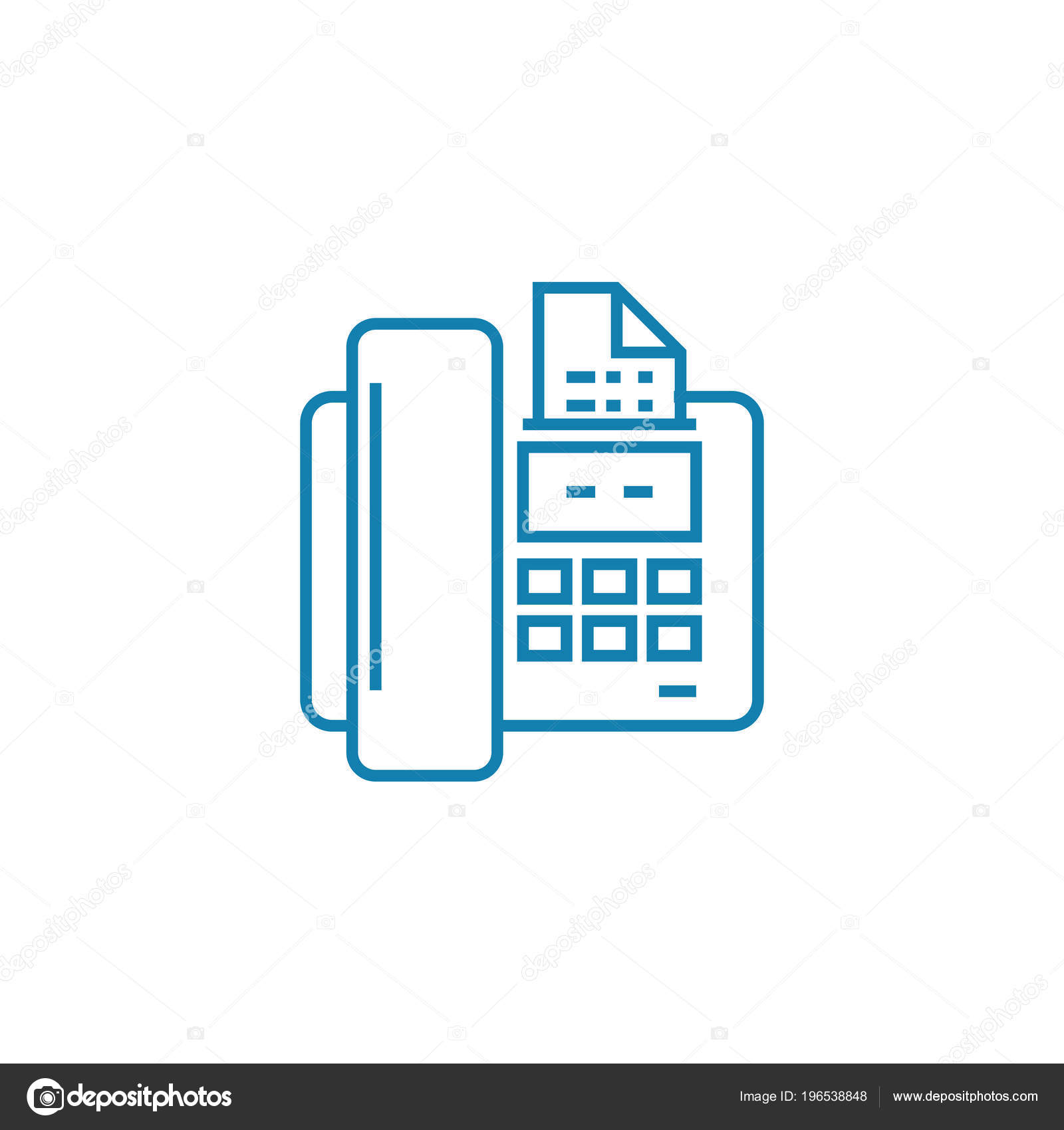 Sending a fax linear icon concept. Sending a fax line vector sign ...