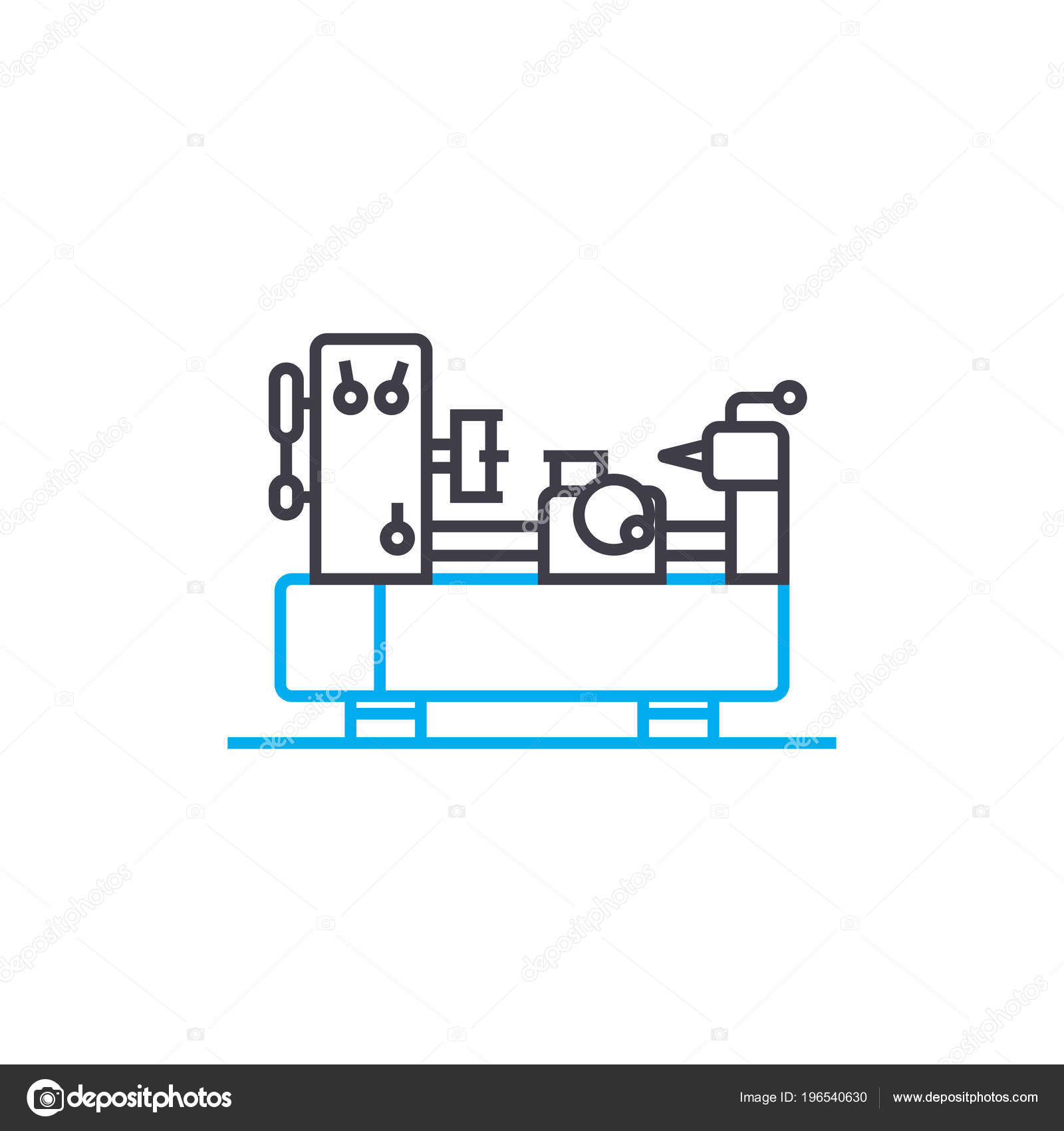 Turning work linear icon concept. Turning work line vector sign, symbol ...