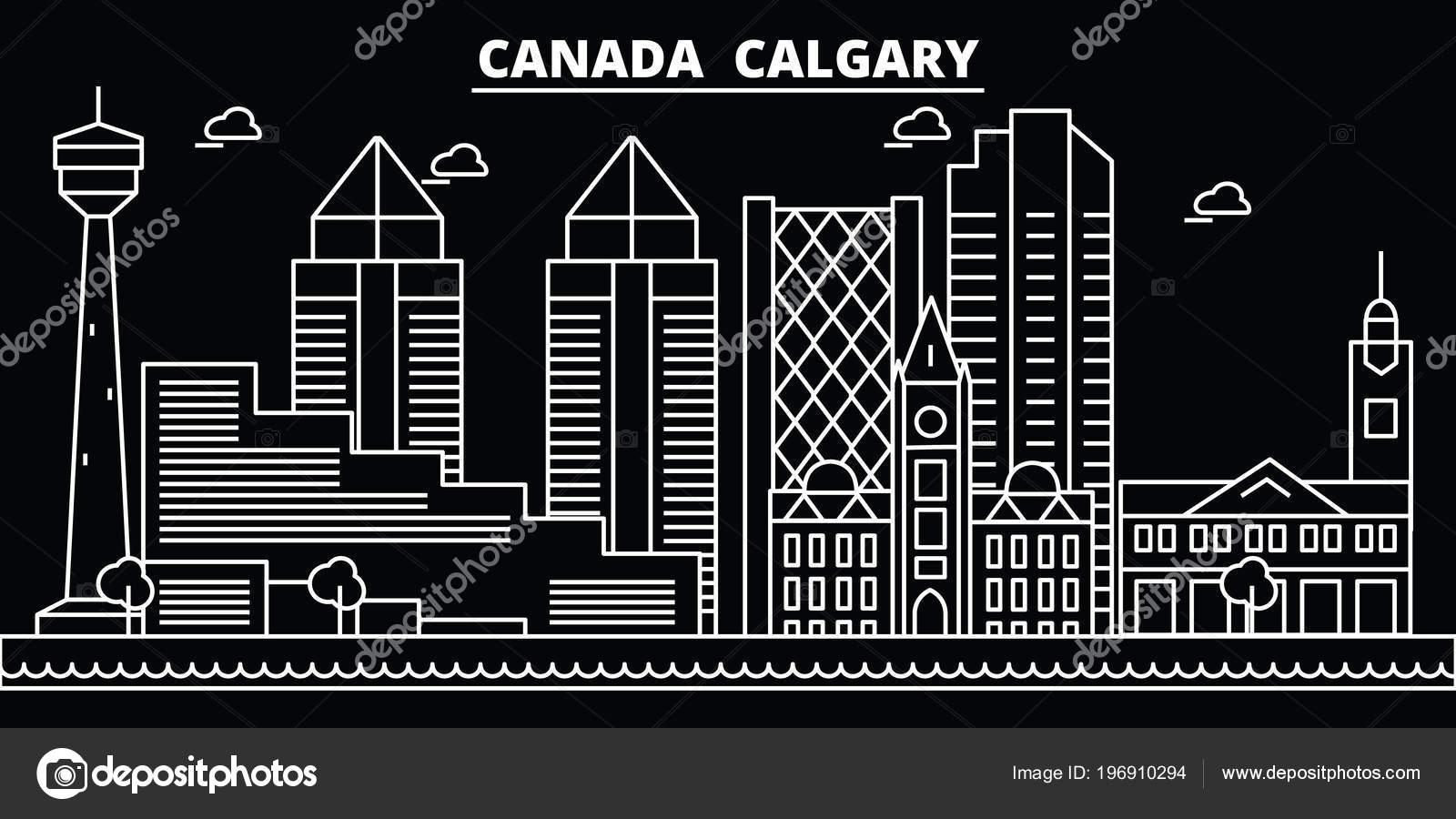 Calgary silhouette skyline. Canada - Calgary vector city, canadian ...