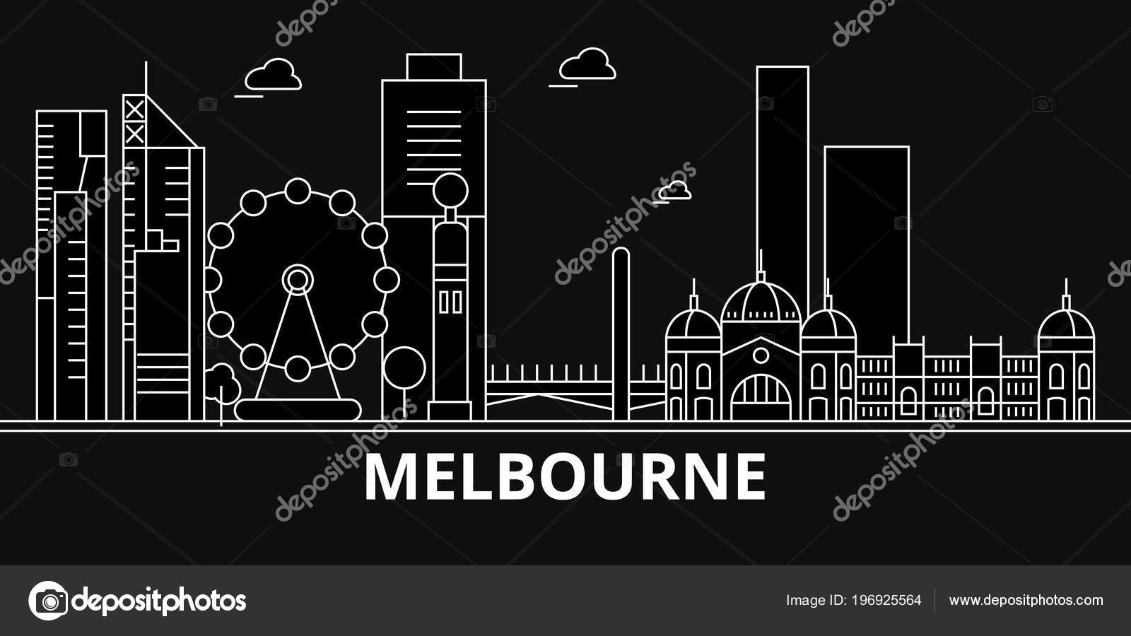 Línea de silueta de Melbourne. Australia Ciudad vectorial de Melbourne ...