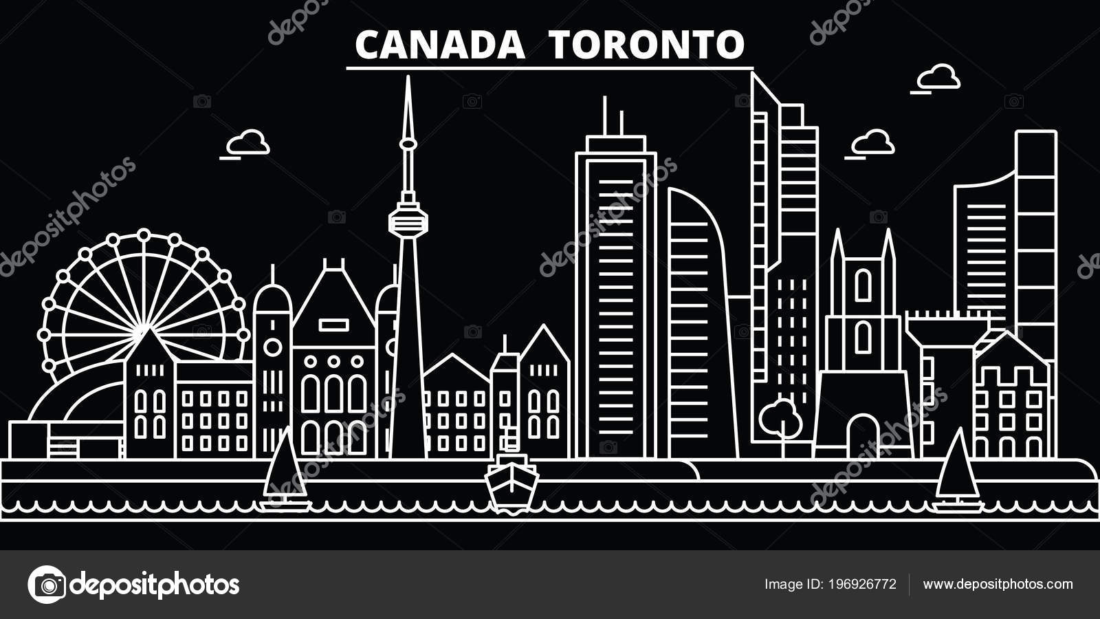 Toronto city silhouette skyline. Canada - Toronto city vector city ...