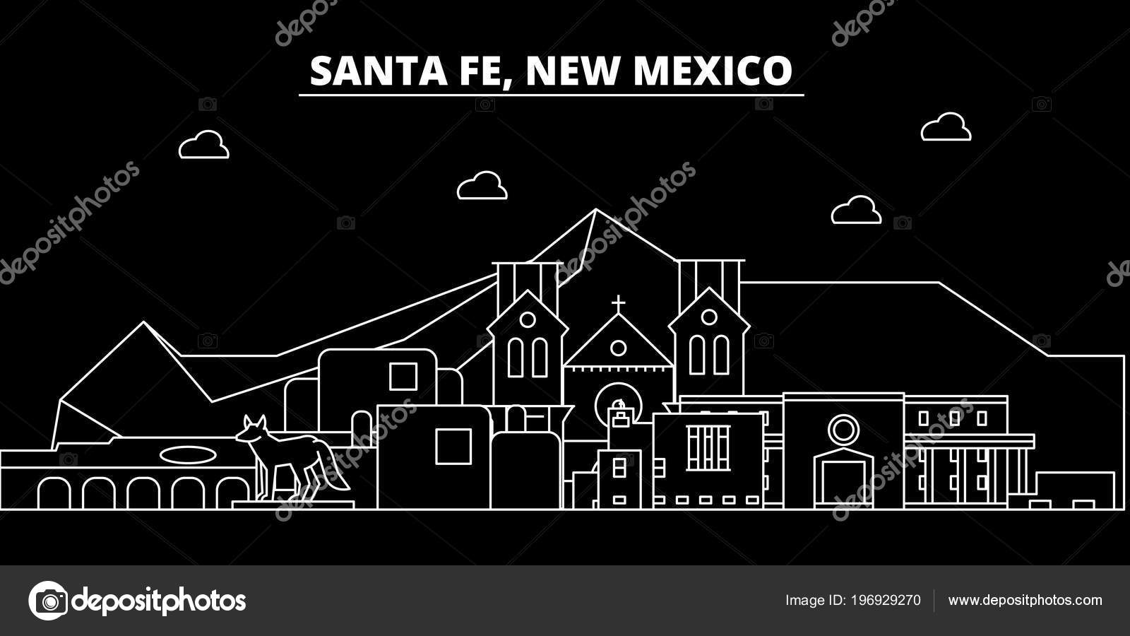 Santa fe skyline | Santa Fe silhouette skyline. USA - Santa Fe vector ...