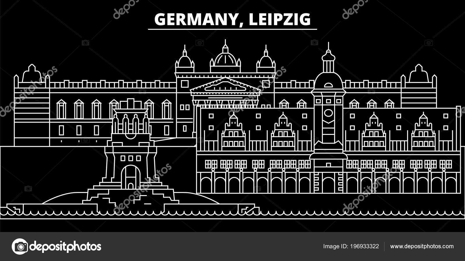 Leipzig silhouette skyline. Germany - Leipzig vector city, german ...
