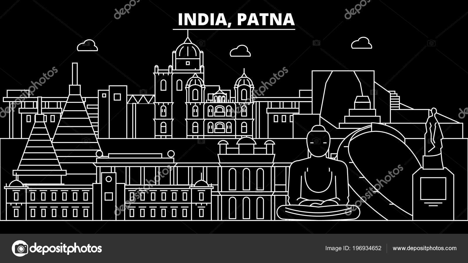 Patna silhouette skyline. India - Patna vector city, indian linear ...