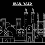 Iran, Yazd line skyline vector illustration. Iran, Yazd linear ...