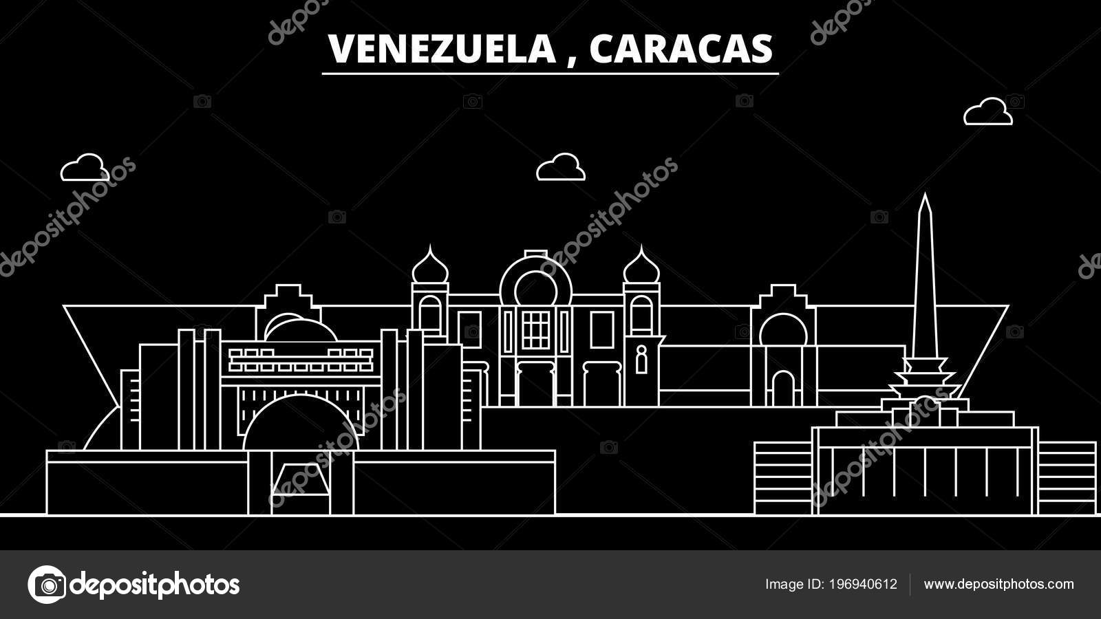 Caracas silhouette skyline. Venezuela - Caracas vector city, venezuelan ...
