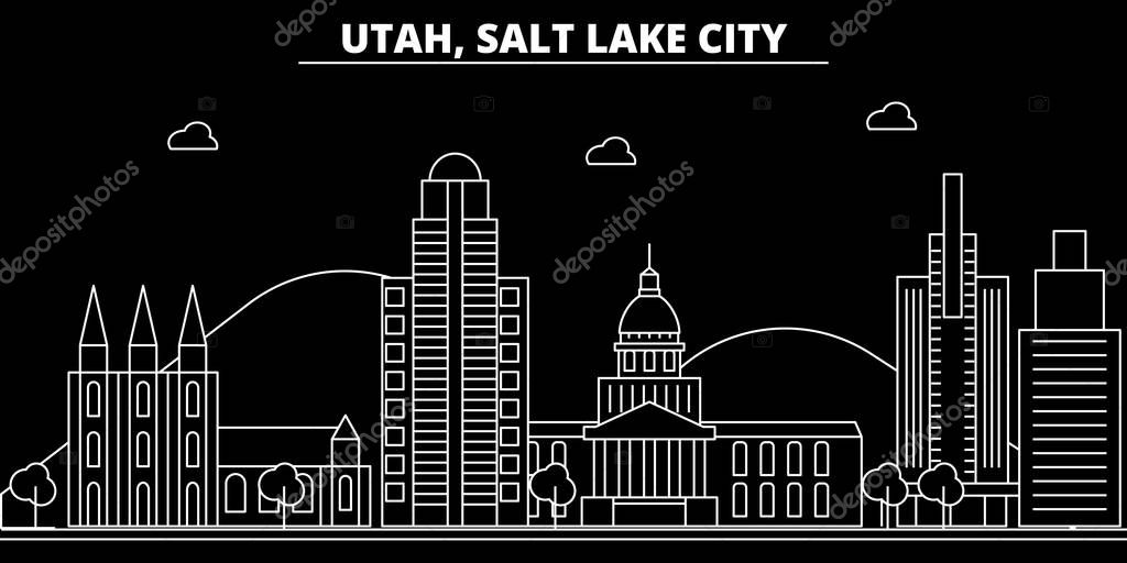 Salt Lake City silhouette skyline. USA - Salt Lake City vector city ...