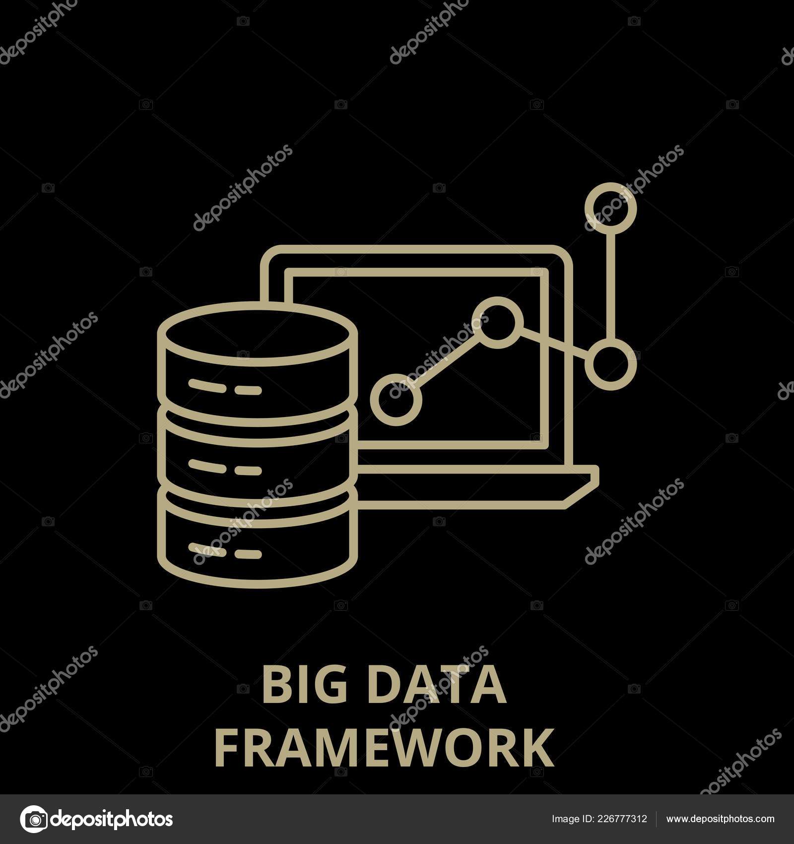 Conceito de ícone de linha de quadro de Big Data. Big data quadro vetor ...