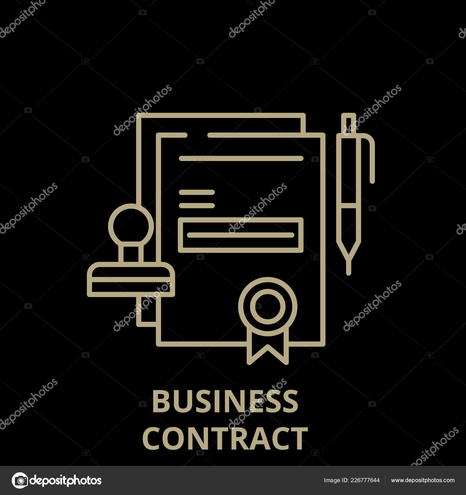 Business contract line icon concept. Business contract vector linear ...