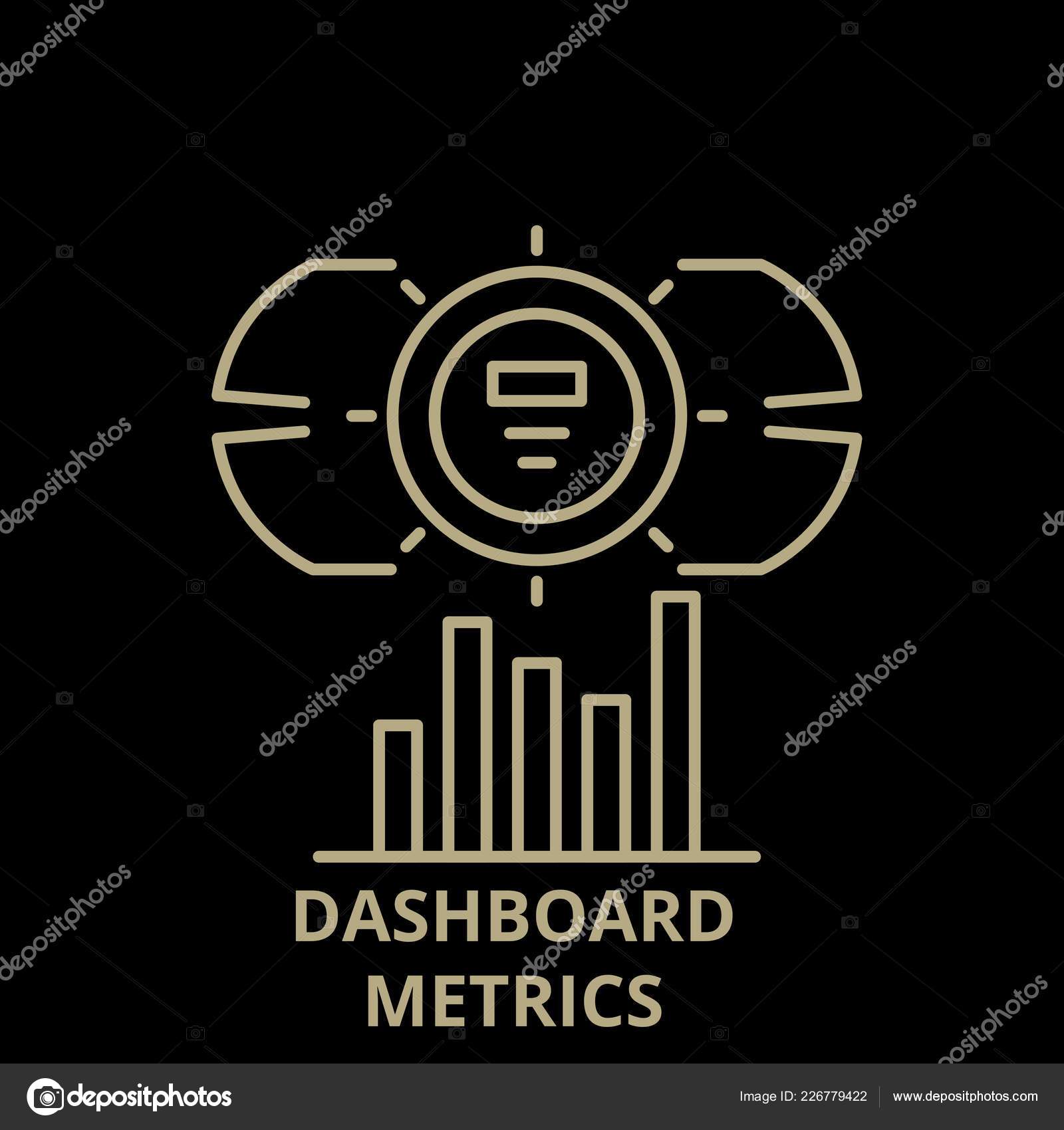 Download - Dashboard metrics line icon concept. Dashboard metrics vector linear illustration ...