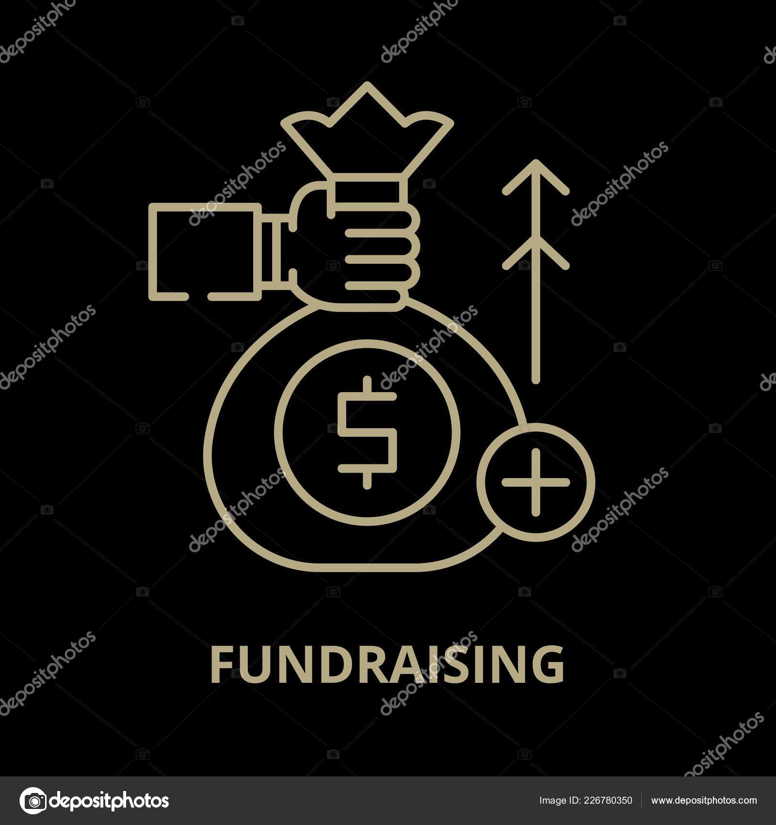 Fundraising line icon concept. Fundraising vector linear illustration ...