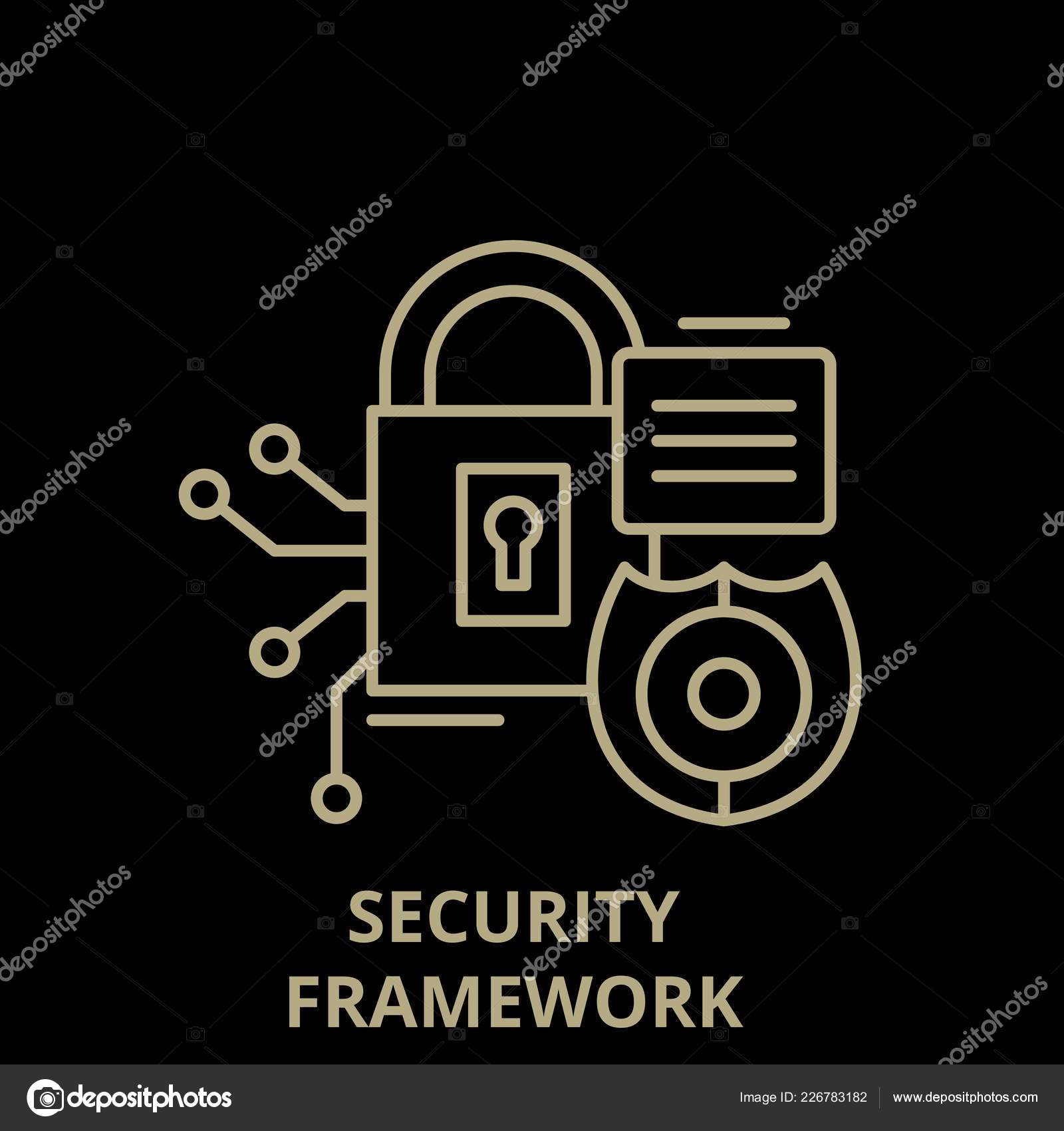 Security framework line icon concept. Security framework vector linear ... Security framework line icon concept. Security framework vector linear ...