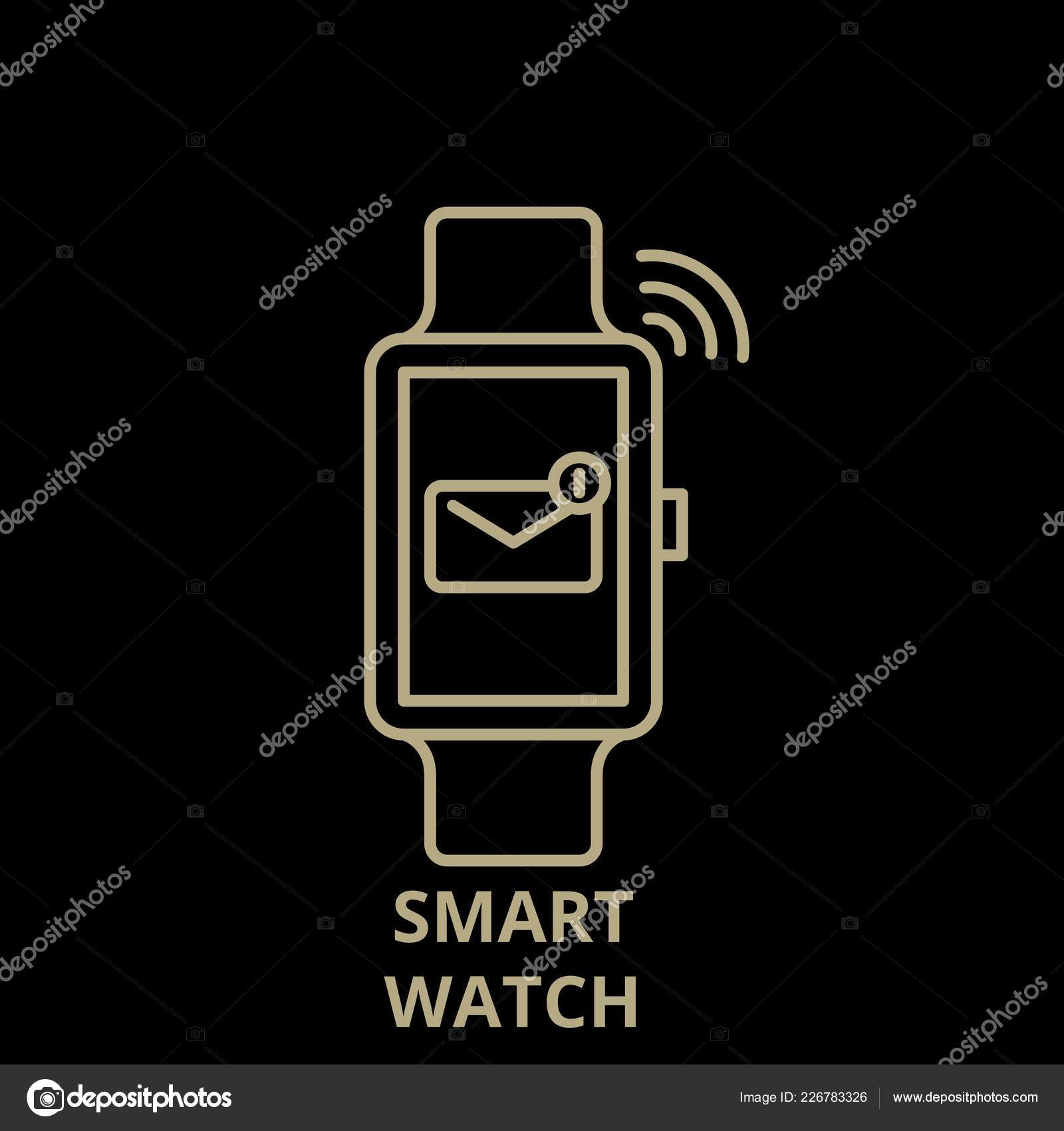 Smart watch line icon concept. Smart watch vector linear illustration ...
