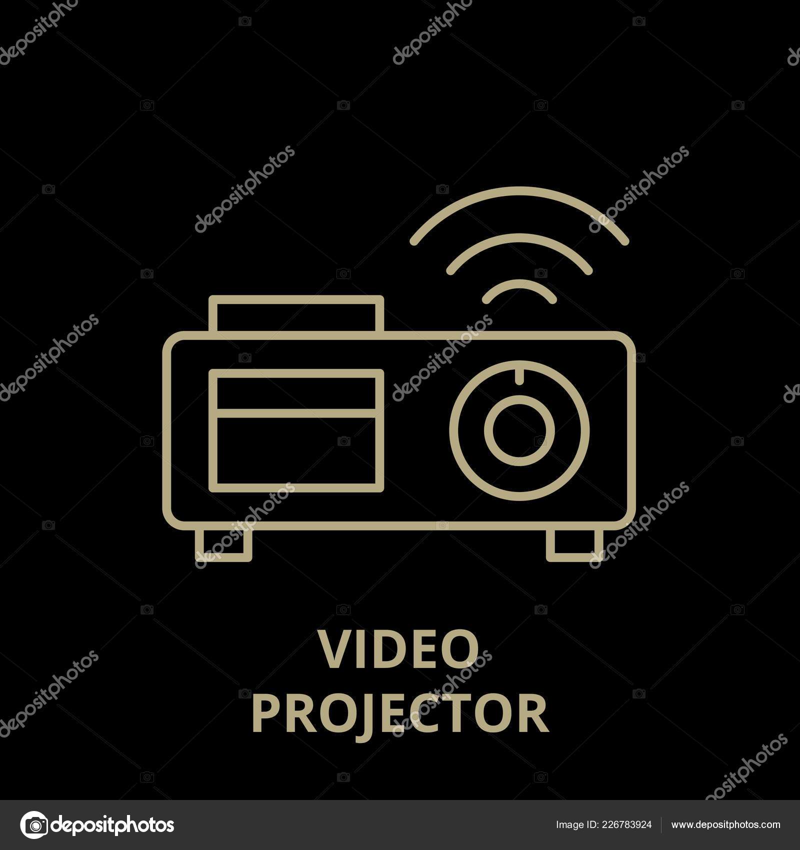 Video projector line icon concept. Video projector vector linear ...
