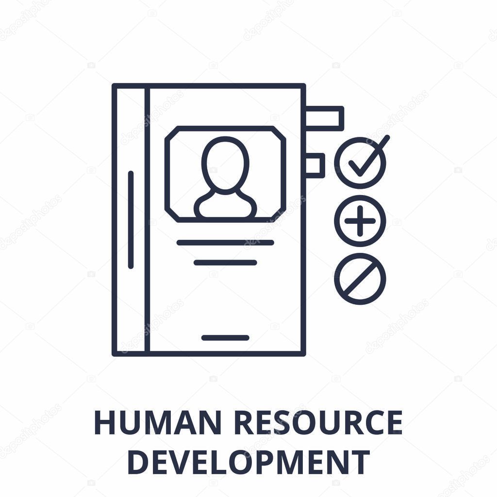 Concepto de icono de línea de desarrollo de recursos humanos ...