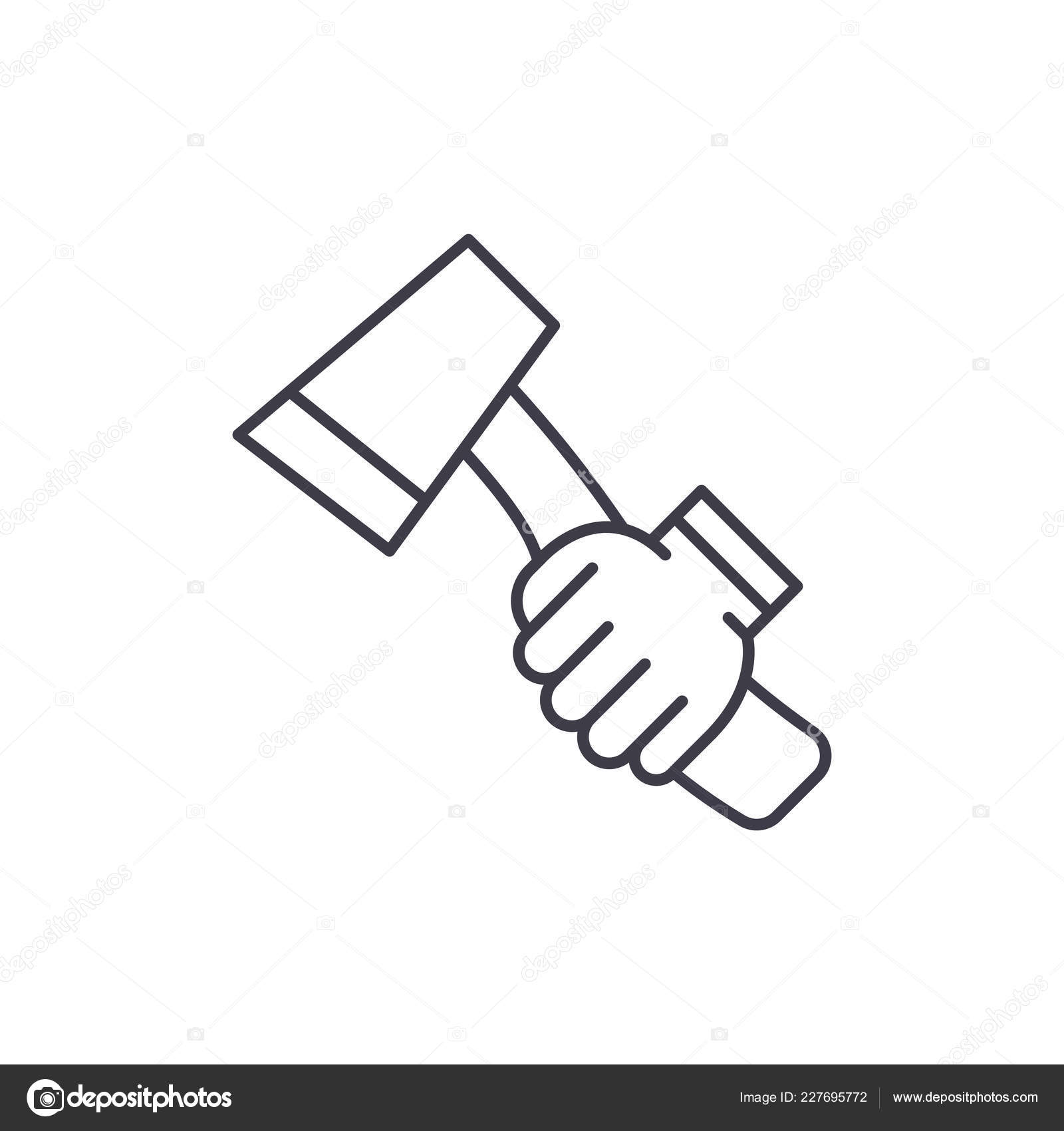 Ax line icon concept. Ax vector linear illustration, symbol, sign Stock Vector by ©iconsgraph ...
